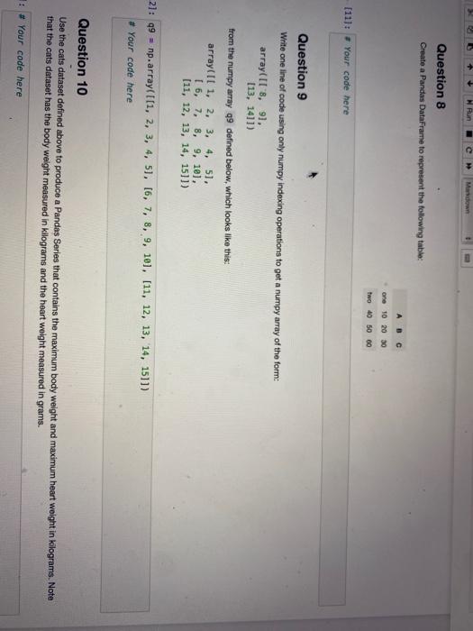 Solved TO Pythano + 9 Run 10 Markdown In (1): import numpy | Chegg.com