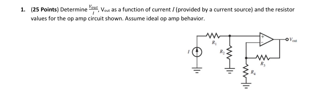 Solved (25 Points) Determine Vout I,Vout as a function | Chegg.com Solved (25 Points) Determine Vout I,Vout as a function | Chegg.com