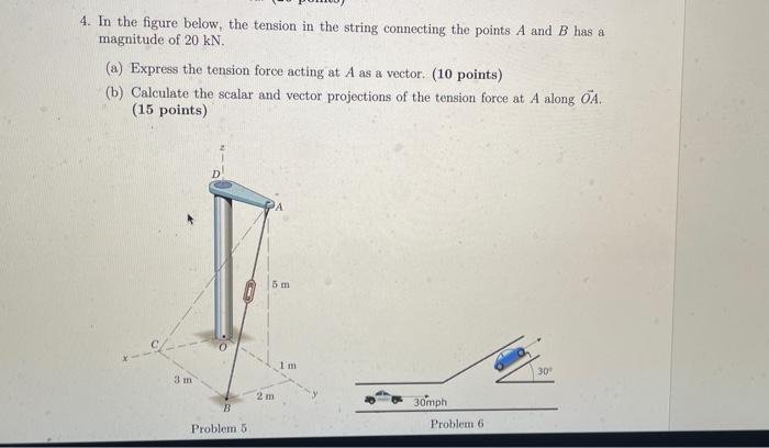 Solved 4. In the figure below, the tension in the string | Chegg.com