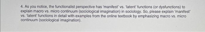 1. Macro vs. Micro continuum (sociological | Chegg.com