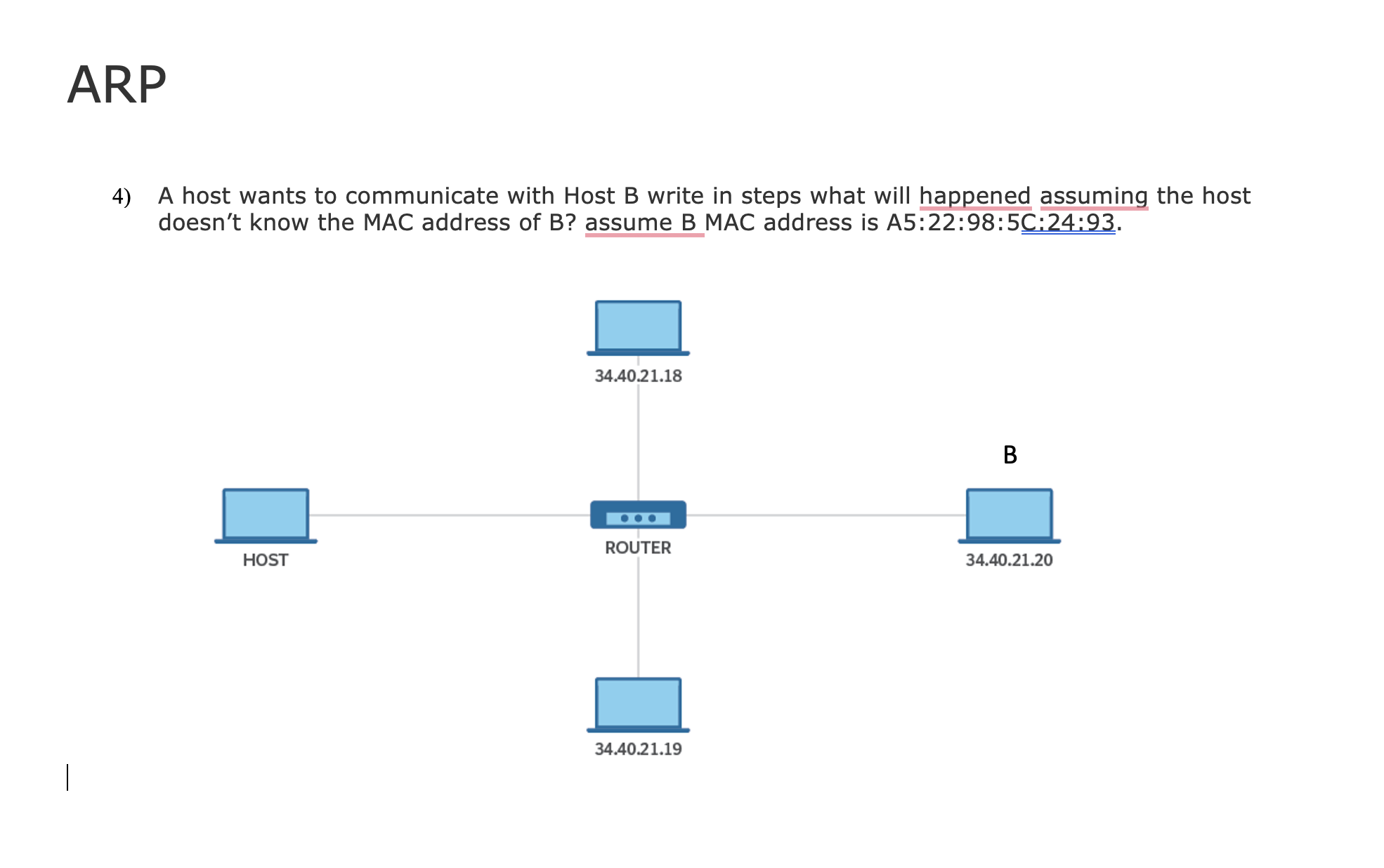 Solved ARPA host wants to communicate with Host B ﻿write in | Chegg.com