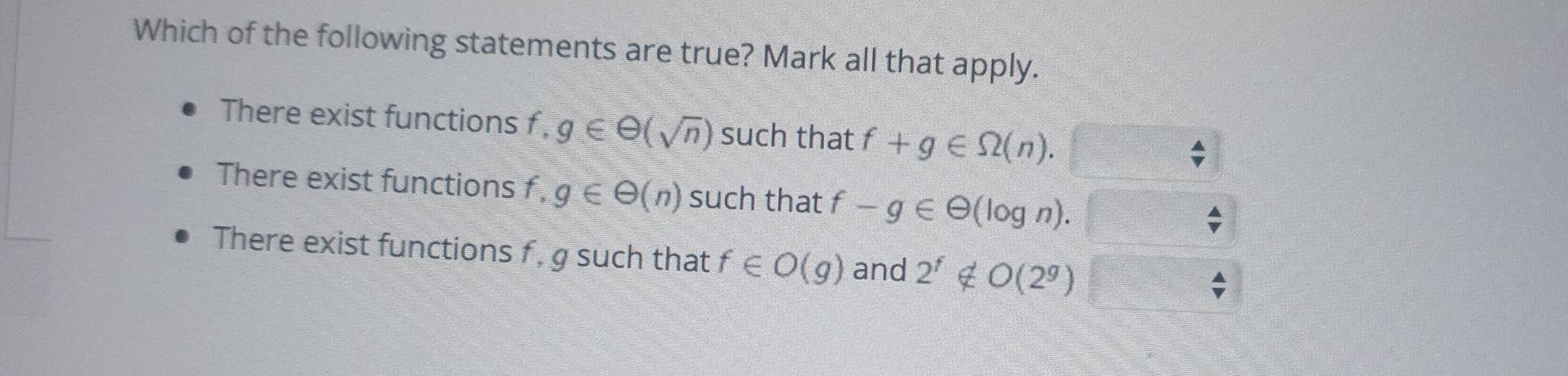 Solved Which of the following statements are true? Mark all | Chegg.com