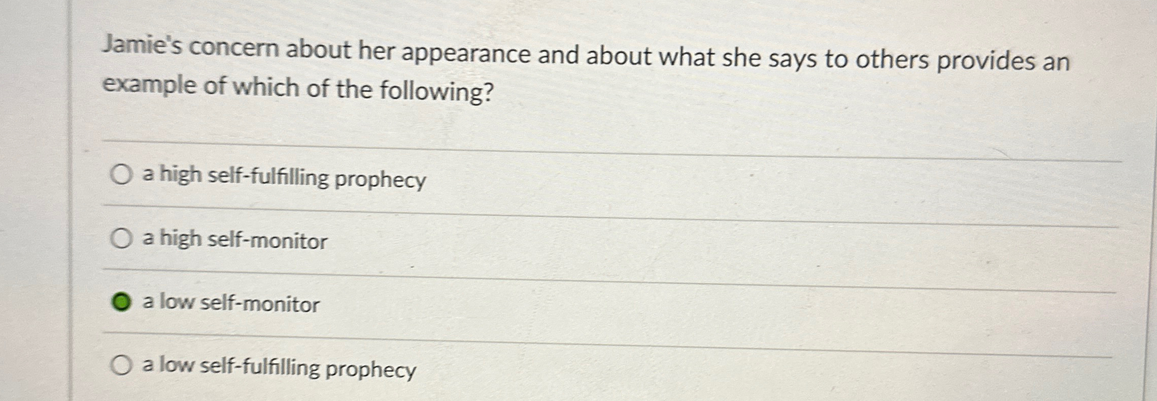 Solved Jamie's concern about her appearance and about what | Chegg.com