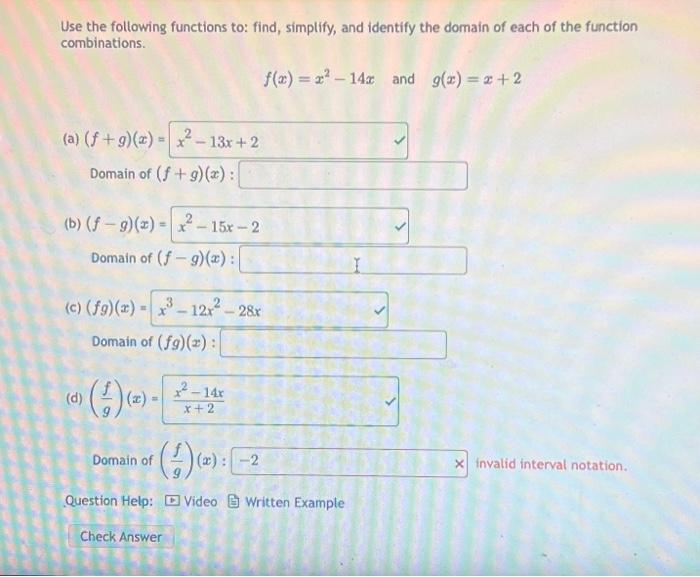 Solved Use The Following Functions To Find Simplify And