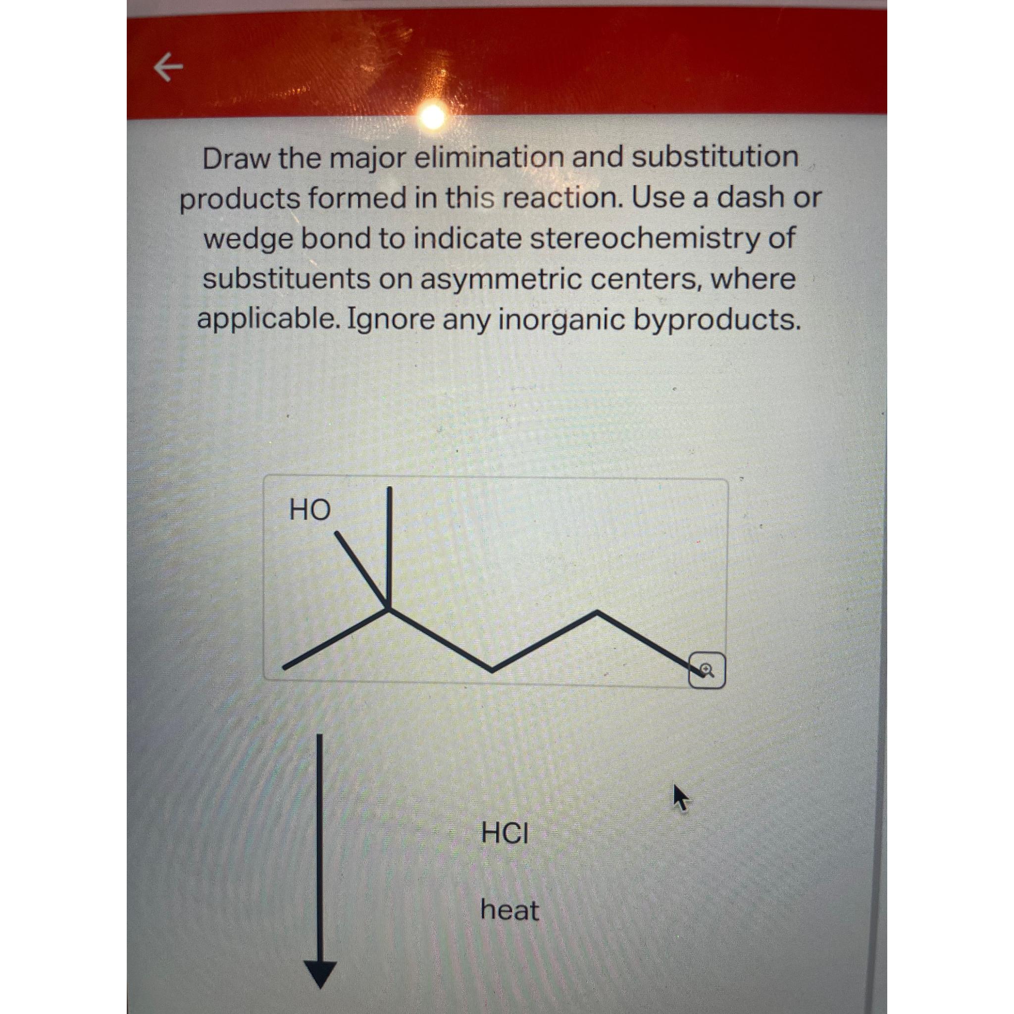 Solved Draw the major elimination and Substitution products | Chegg.com