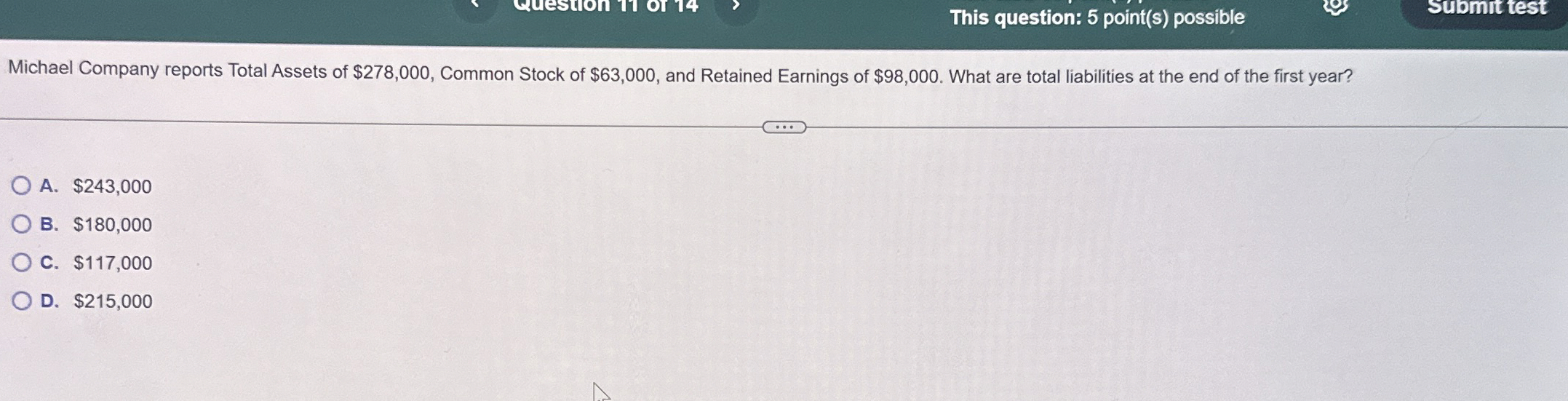 Solved This question: 5 ﻿point(s) ﻿possibleMichael Company | Chegg.com
