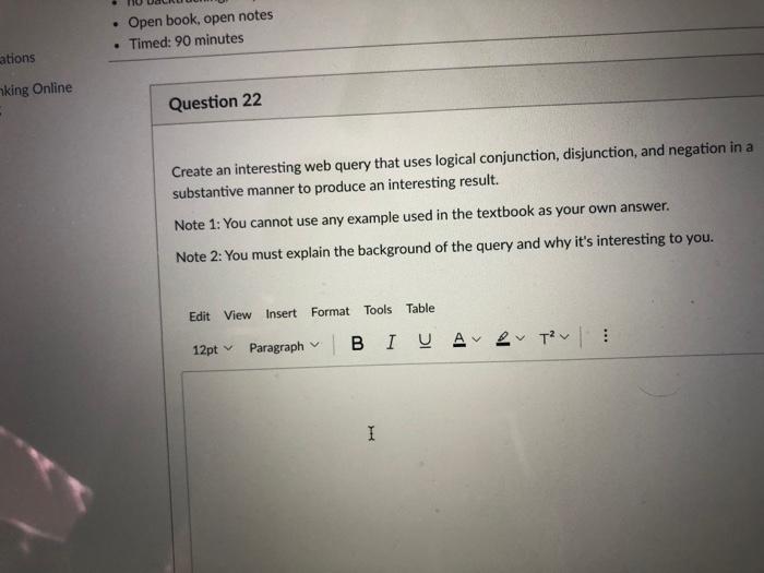 Solved . Open book, open notes • Timed: 90 minutes ations | Chegg.com
