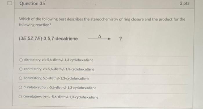 Solved D Question 35 2 pts Which of the following best | Chegg.com