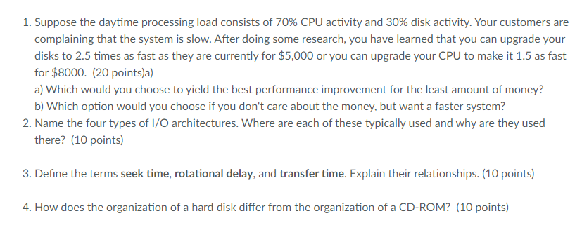 Solved Suppose the daytime processing load consists of 70% | Chegg.com