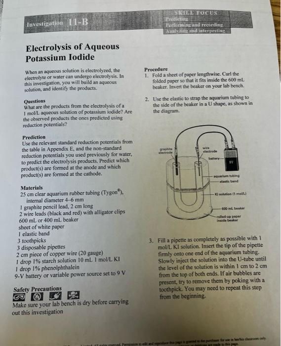 Potassium Iodide When an aqueous solution is | Chegg.com