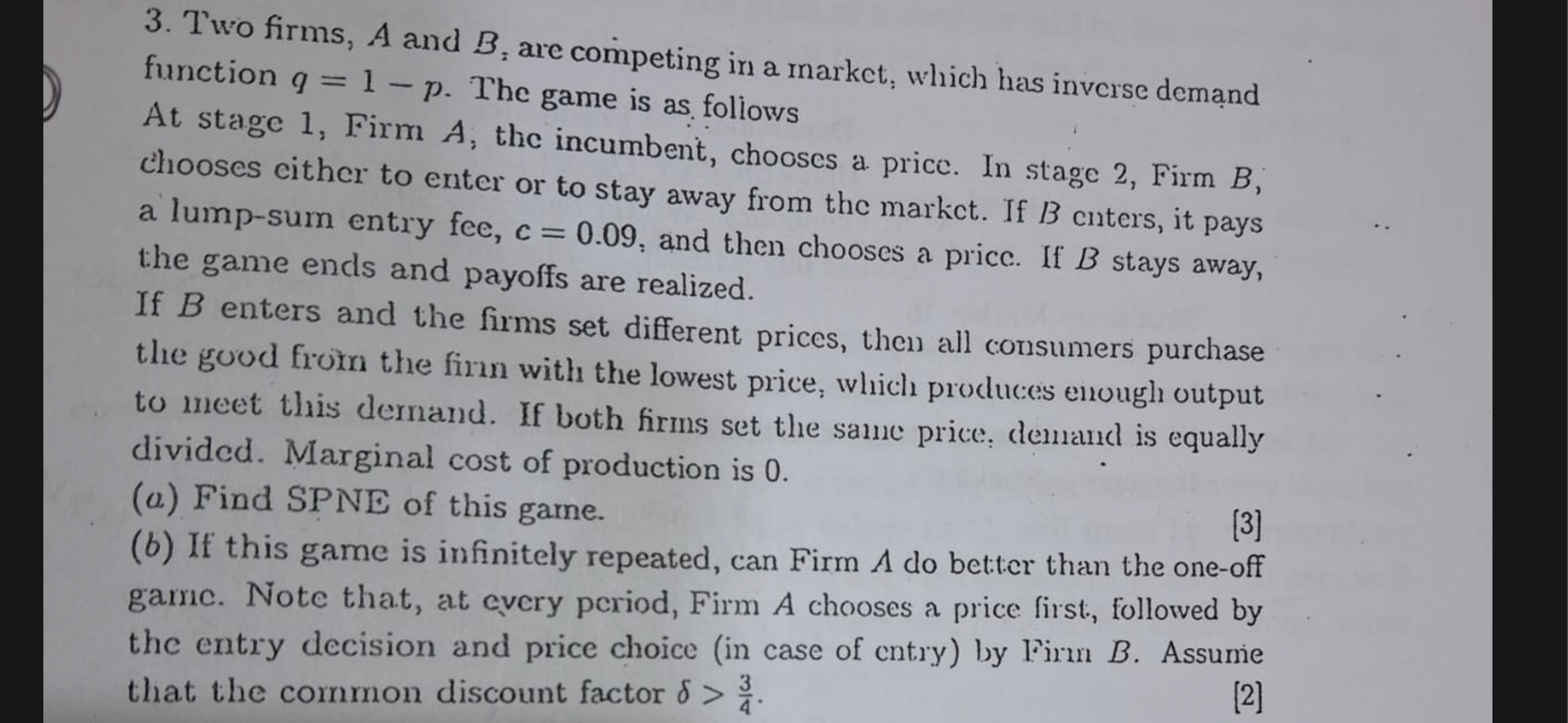 Solved 3. ﻿Two firms, \( ﻿A \) ﻿and \( ﻿B \), ﻿are competing | Chegg.com