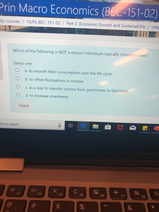 Solved Prin Macro Economics (BEC-151-0 / My courses / 19/FA | Chegg.com