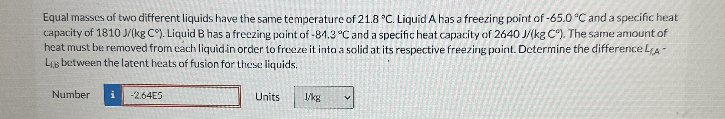Solved Equal masses of two different liquids have the same | Chegg.com