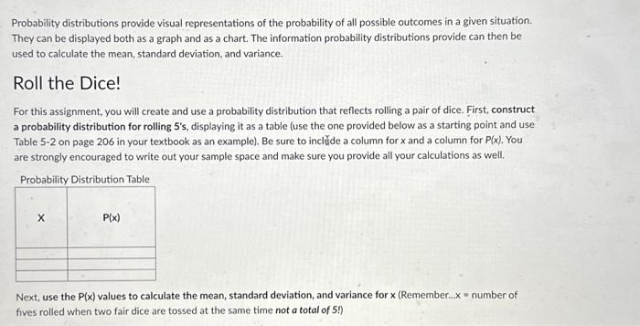 Solved Probability distributions provide visual | Chegg.com