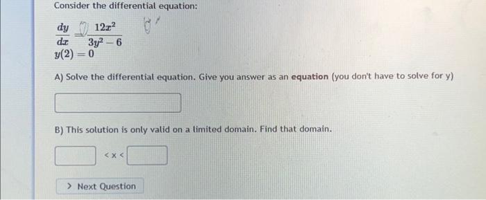 Solved Consider the differential equation: | Chegg.com