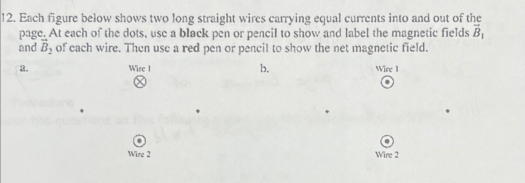 Solved Each figure below shows two long straight wires | Chegg.com