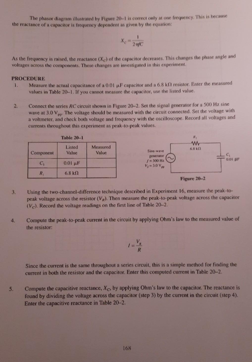 Solved 20 Series RC Circuits Name Date Class READING Text, | Chegg.com