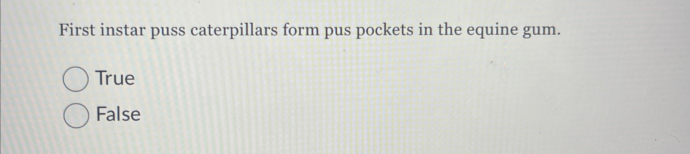 Solved First instar puss caterpillars form pus pockets in | Chegg.com