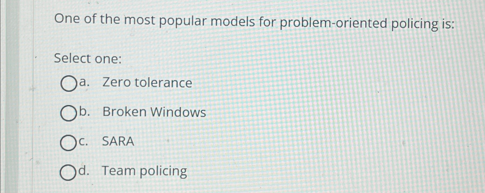 Solved One of the most popular models for problem-oriented | Chegg.com