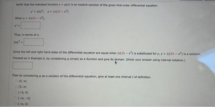 Solved Verify That The Indicated Function Y ϕ X Is An
