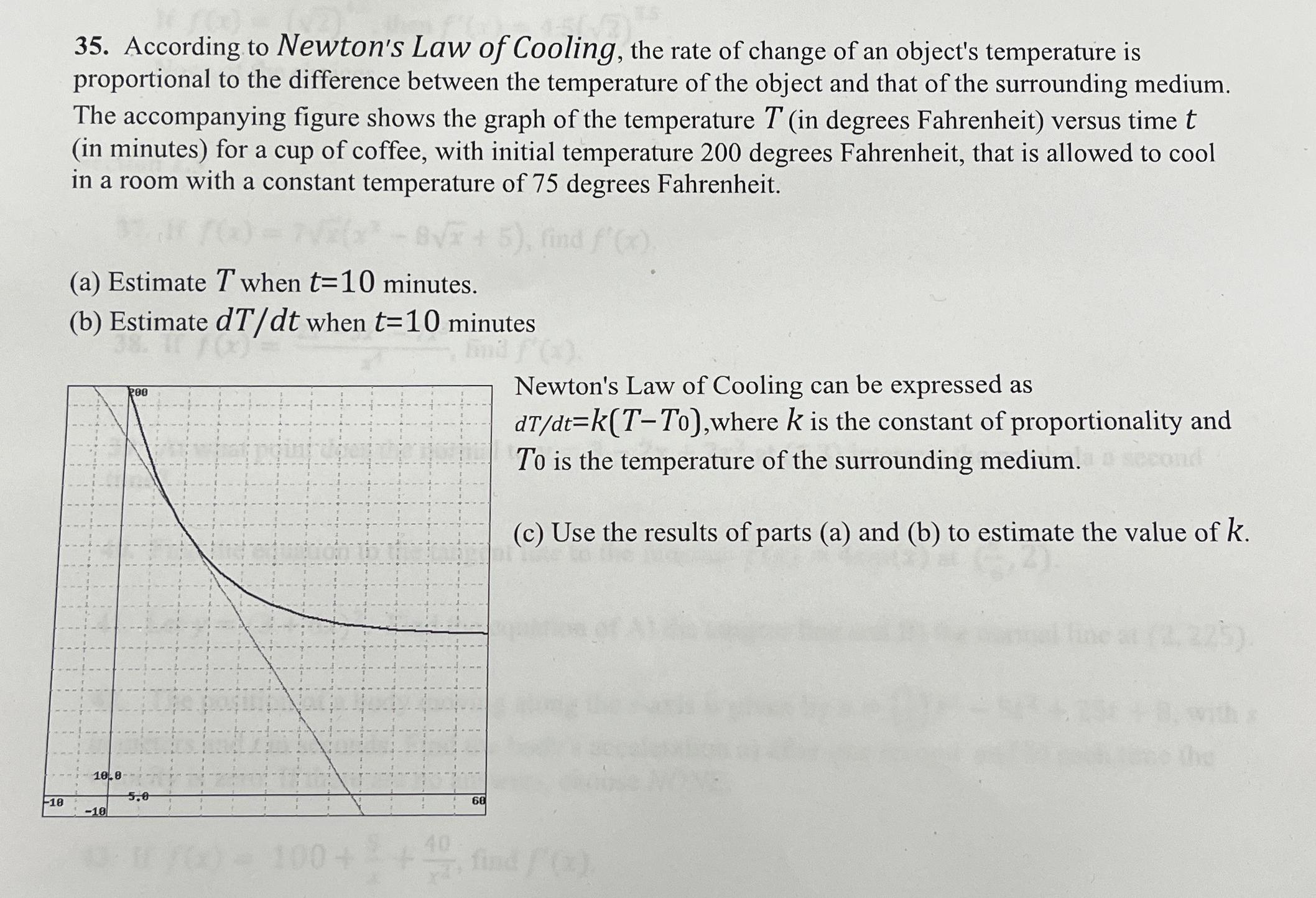Solved According to Newton's Law of Cooling, the rate of | Chegg.com