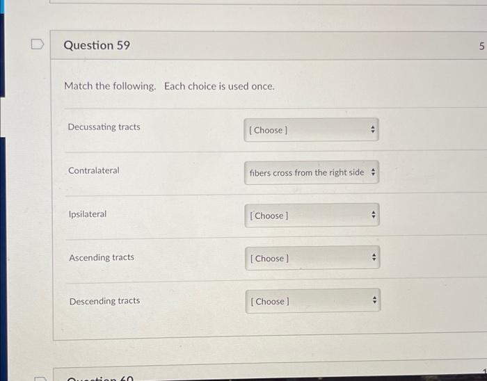 D Question 59 Match the following. Each choice is | Chegg.com