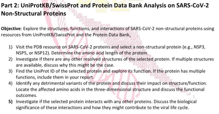 Part 2: UniProtKB/SwissProt and Protein Data Bank | Chegg.com