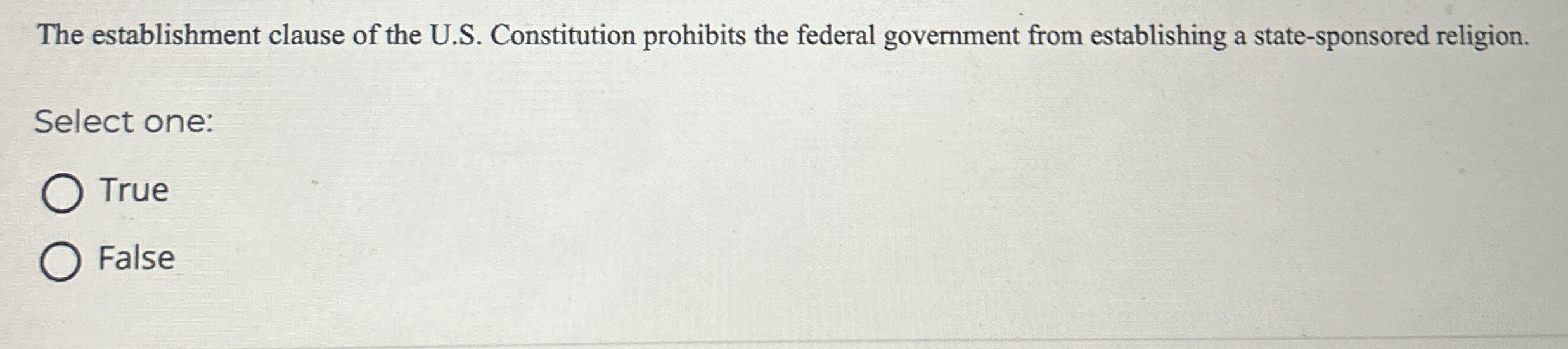 Solved The establishment clause of the U.S. ﻿Constitution | Chegg.com