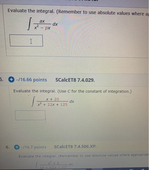 Solved Evaluate the integral. (Remember to use absolute | Chegg.com