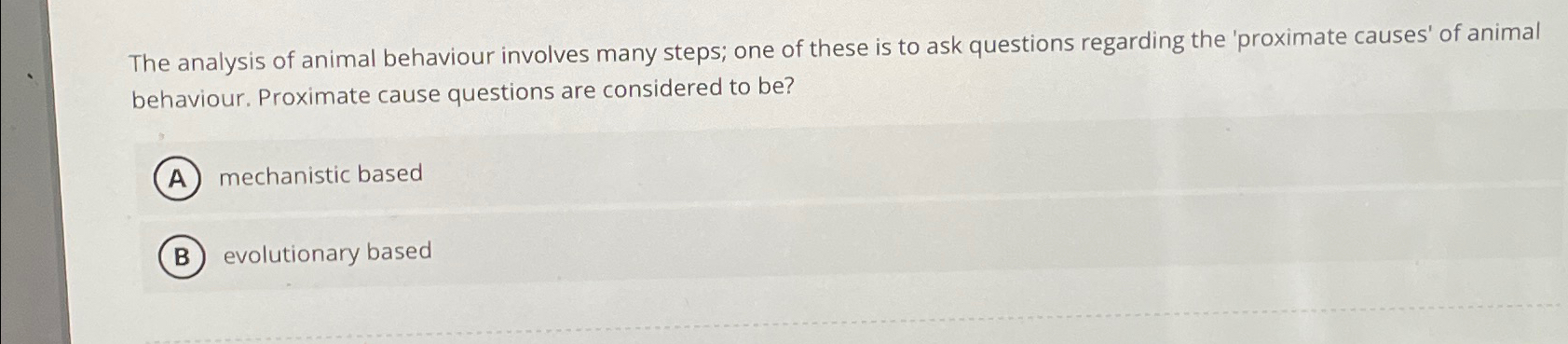 Solved The analysis of animal behaviour involves many steps; | Chegg.com