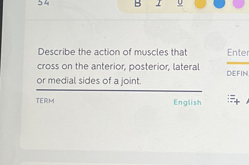 Solved Describe the action of muscles that cross on the | Chegg.com