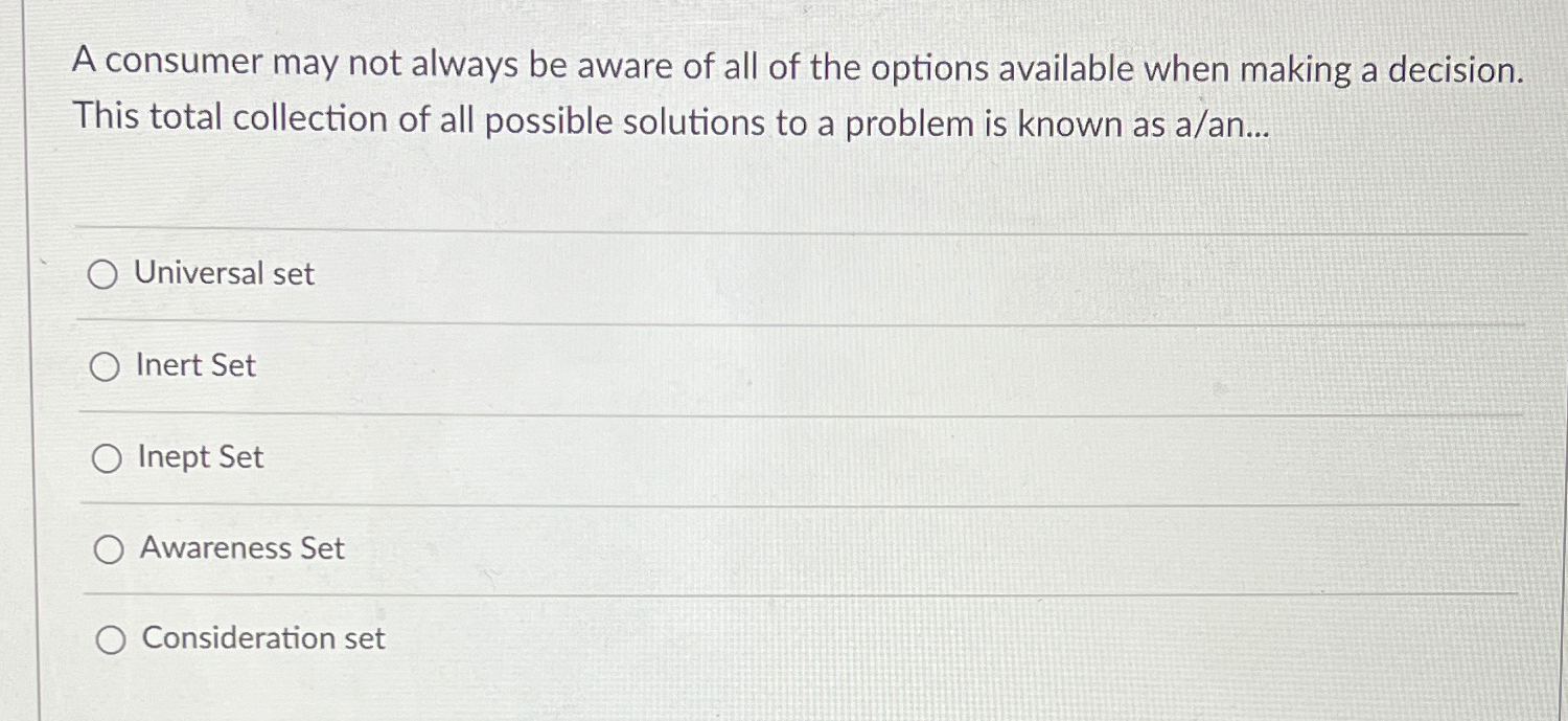 Solved A consumer may not always be aware of all of the | Chegg.com