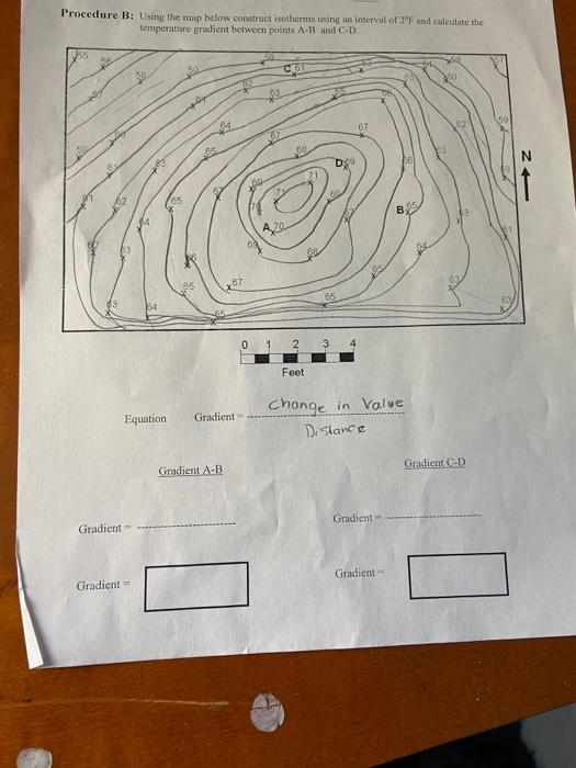Solved Procedure B: Using the map below construct isotherms | Chegg.com