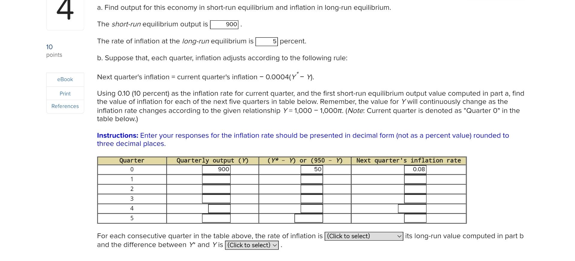 Solved 4a. ﻿Find output for this economy in short-run | Chegg.com