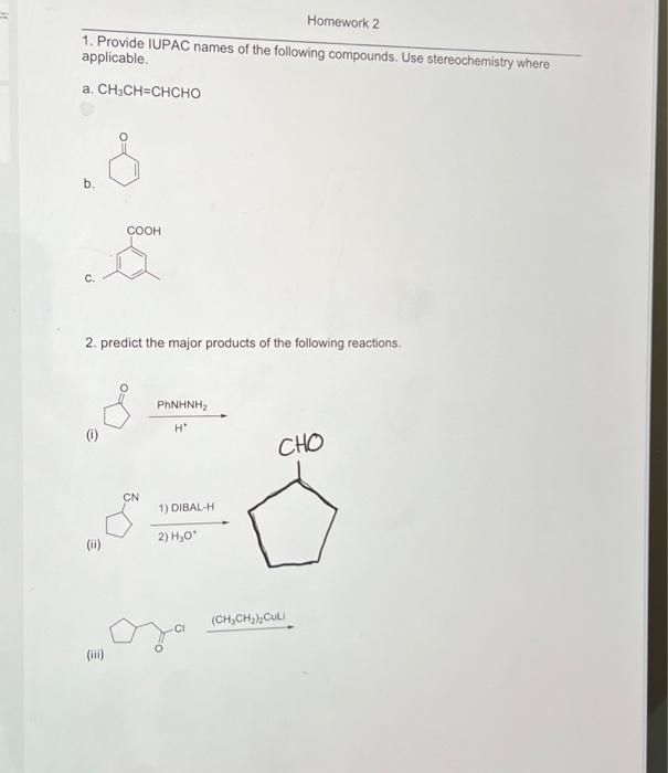 Solved 1. Provide IUPAC names of the following compounds. | Chegg.com