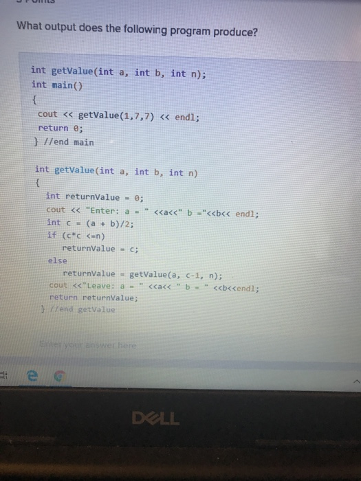 Solved What output does the following program produce? int | Chegg.com