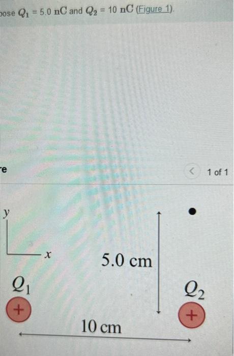 Solved cose Q1=5.0nC and Q2=10nC (Figure 1).What is the | Chegg.com