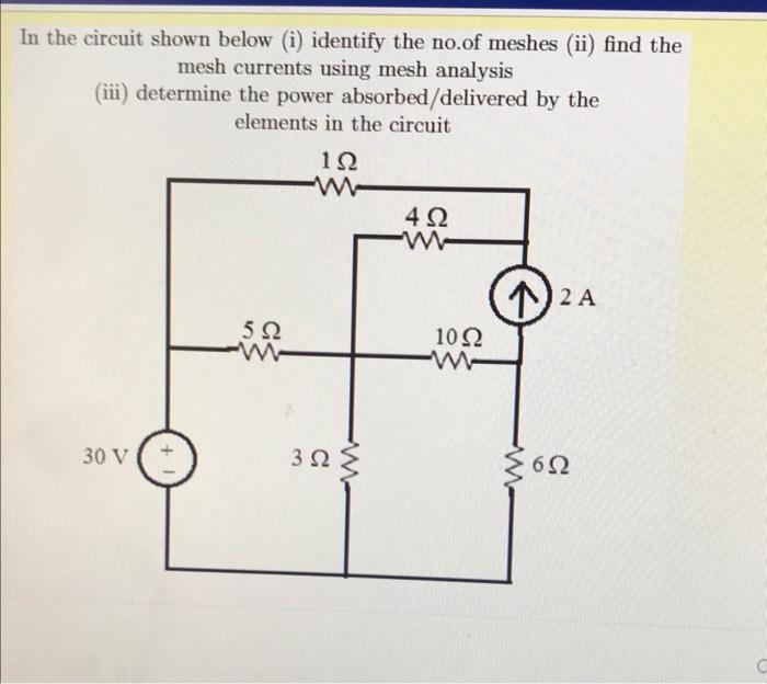 Solved In the circuit shown below (i) identify the no.of | Chegg.com