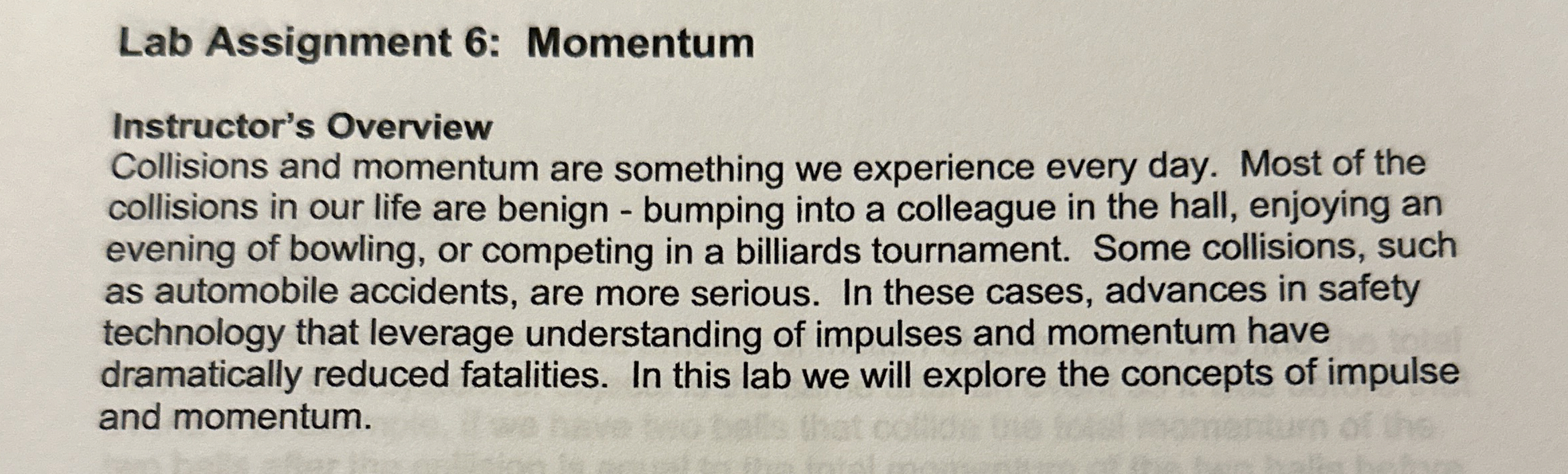 Lab Assignment 6: MomentumInstructor's Overview | Chegg.com