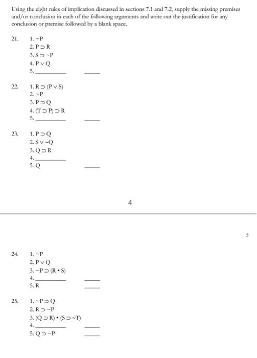 Solved Using the eight rules of implication discussed in | Chegg.com