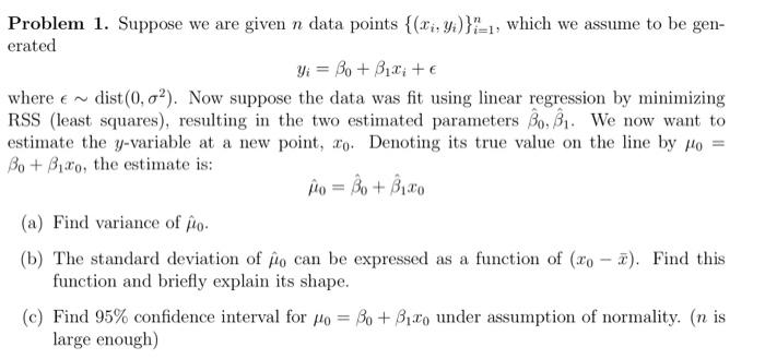 Solved Problem 1. Suppose we are given n data points | Chegg.com