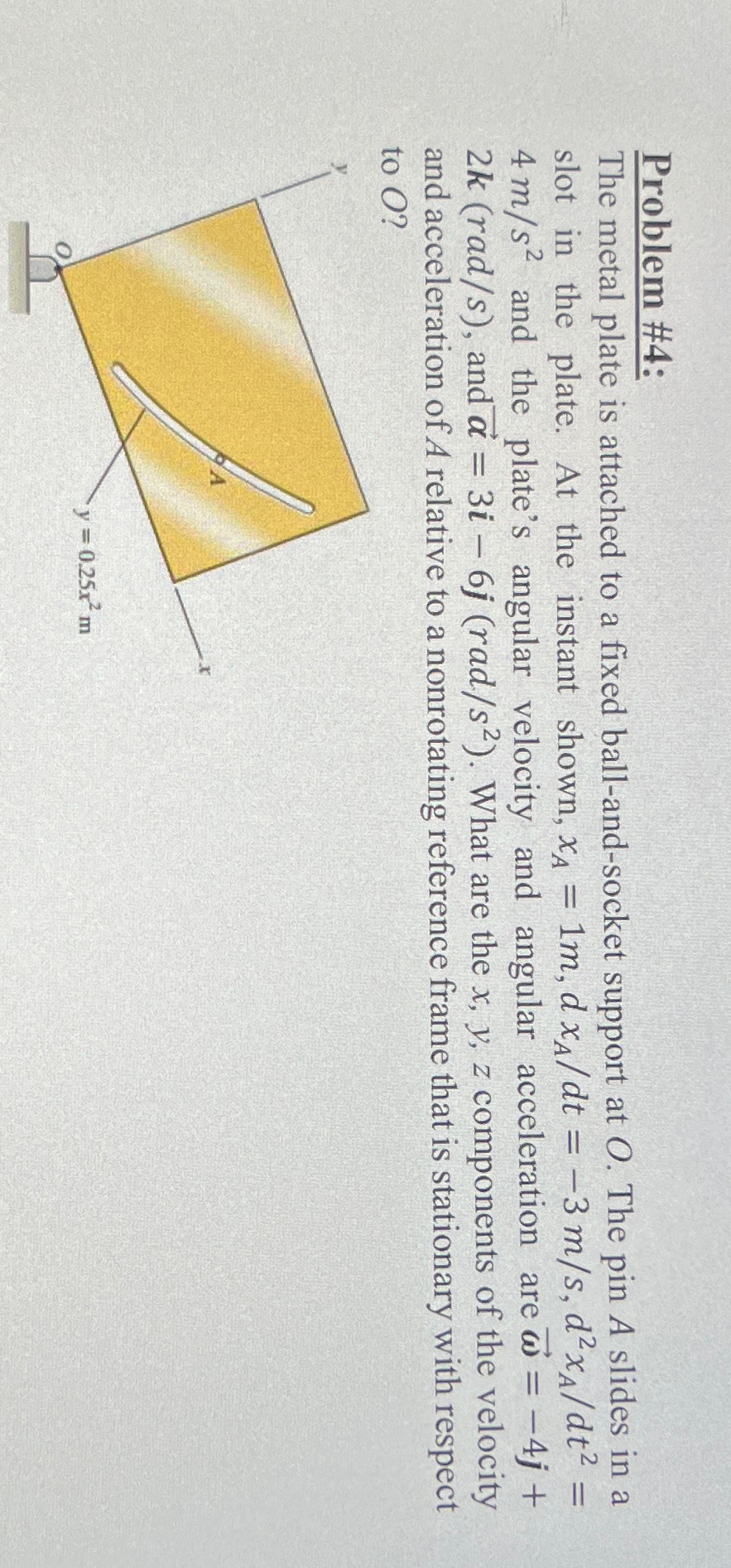 Solved Problem #4:The metal plate is attached to a fixed | Chegg.com