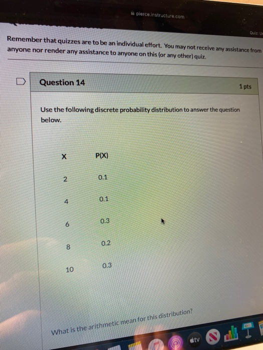 Solved pierce instructure.com Quiz: UN Remember that quizzes | Chegg.com