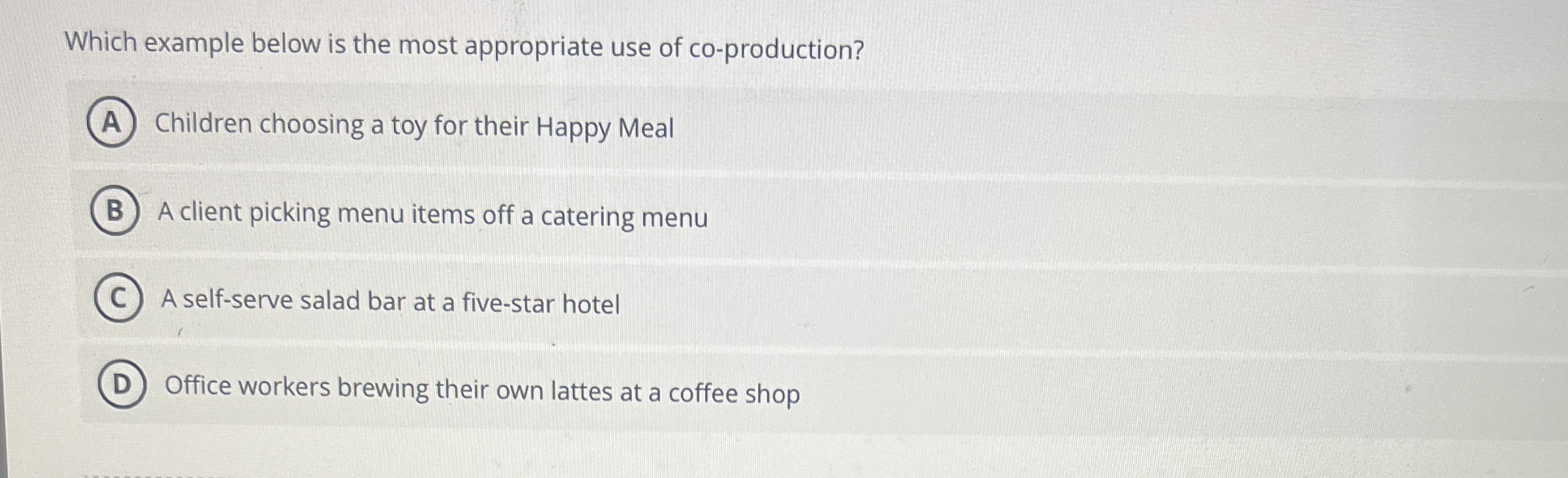 Solved Which example below is the most appropriate use of | Chegg.com