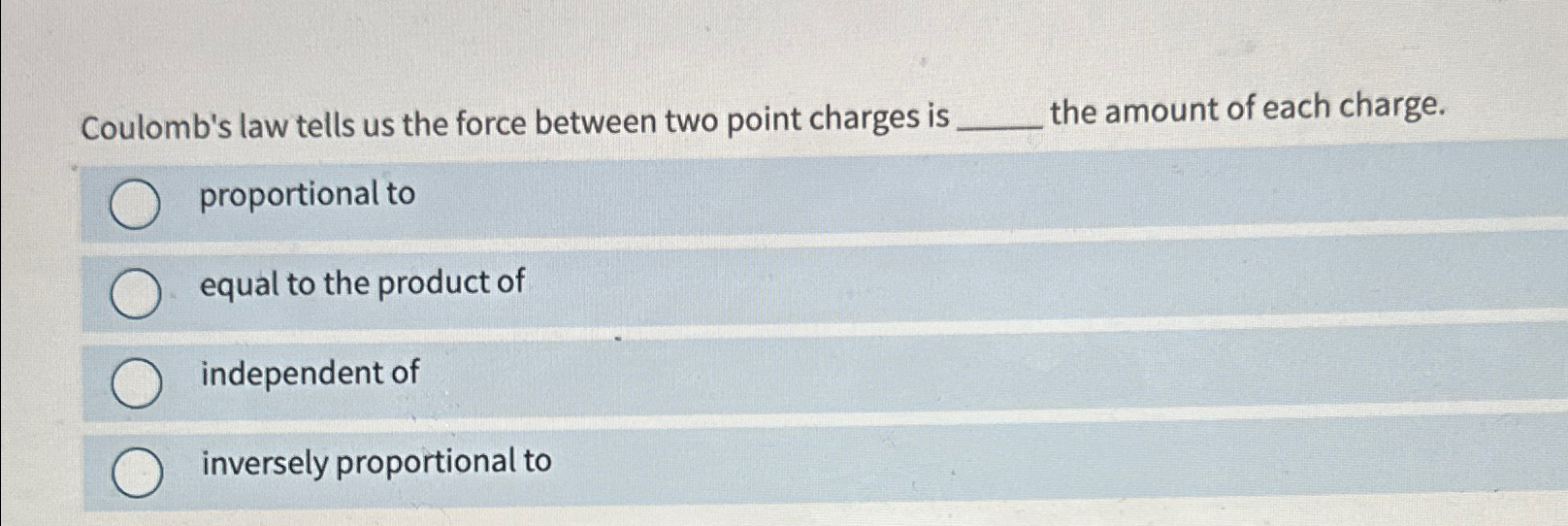 Solved Coulomb's law tells us the force between two point | Chegg.com