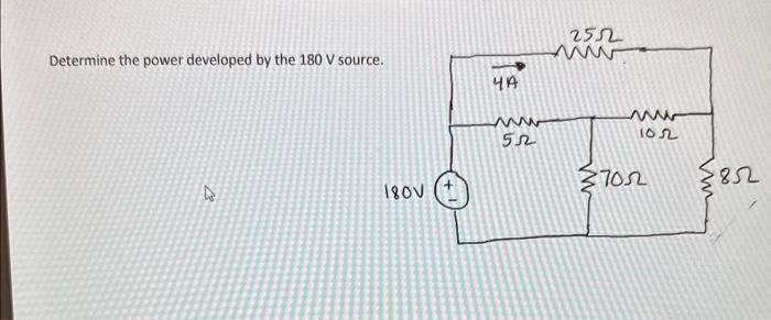 Solved Determine the power developed by the 180 V source | Chegg.com