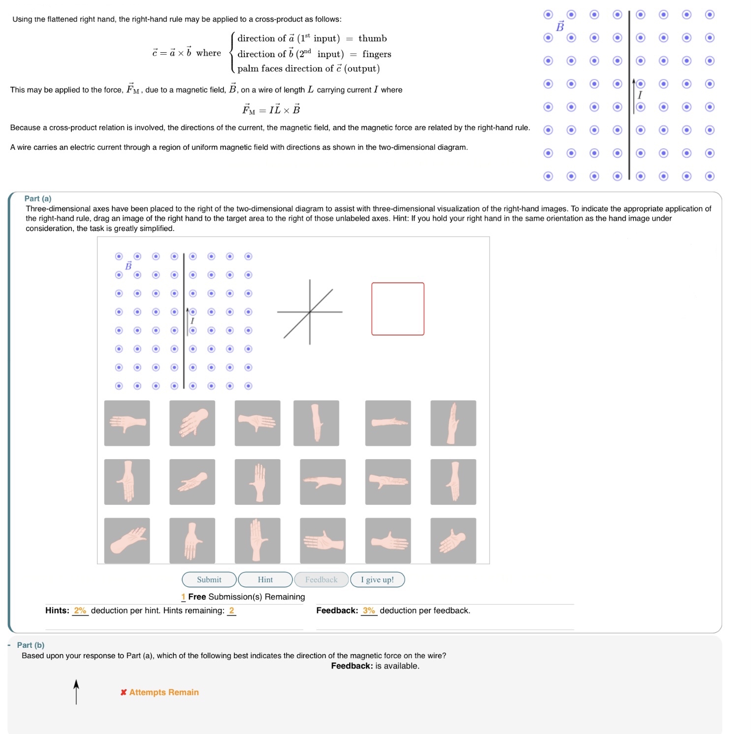 Solved Using the flattened right hand, the right-hand rule | Chegg.com