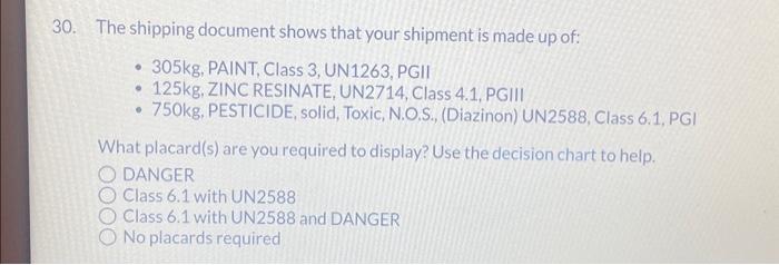 The shipping document shows that your shipment is | Chegg.com