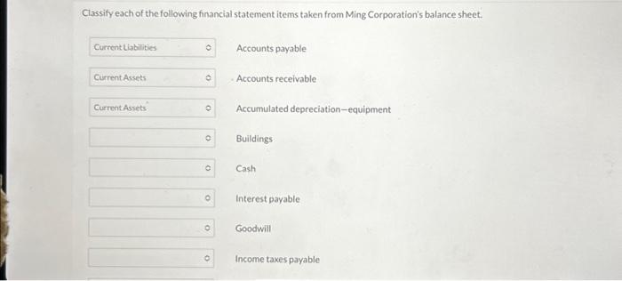 Solved Classify each of the following financial statement | Chegg.com