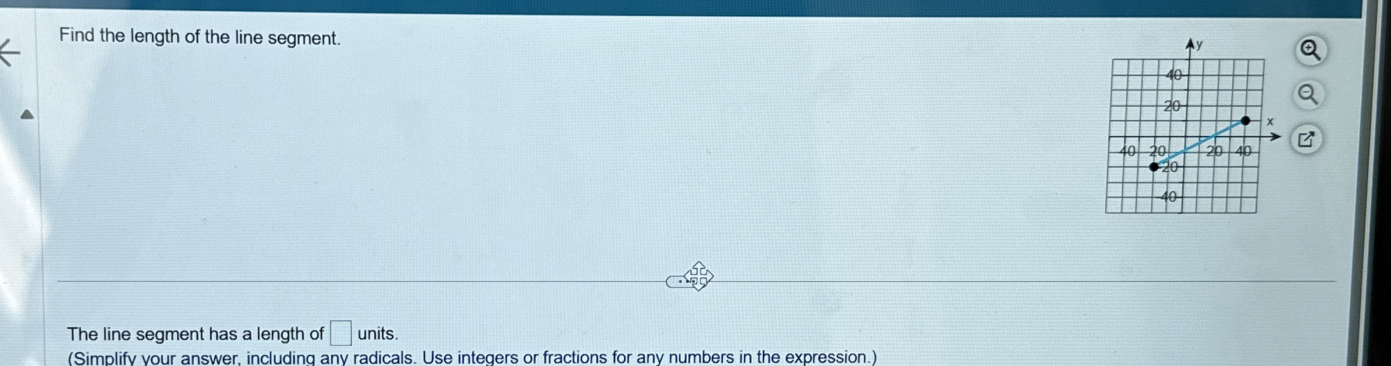 Solved Find the length of the line segment.The line segment | Chegg.com